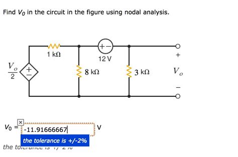 SOLVED Find V In The Circuit In The Figure Using Nodal Analysis Find Vo In The Circuit In The