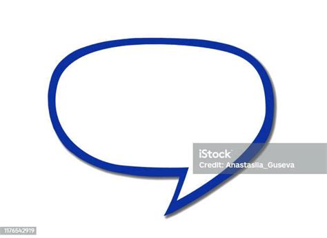 흰색 배경에 고립 된 어두운 테두리가있는 구름으로 네이비 블루 음성 버블 공간을 복사합니다 개념에 대한 스톡 사진 및 기타 이미지 Istock