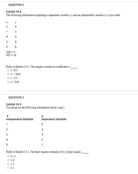 Solved Exhibit 14 4 The Following Information Regarding A