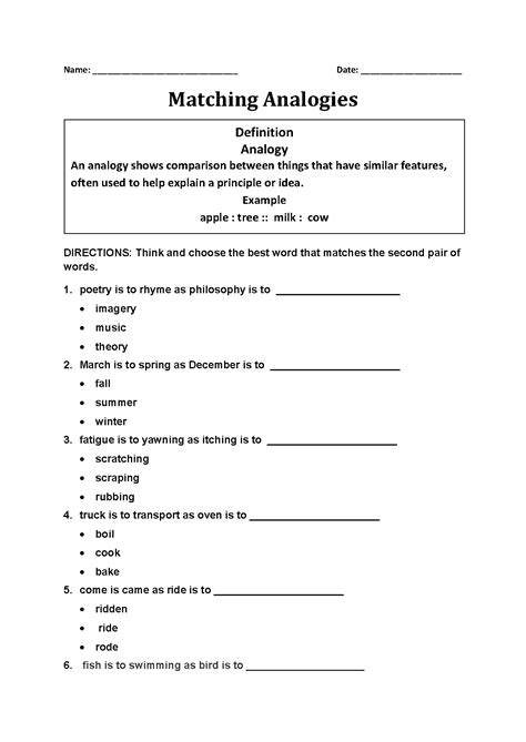 Easy Analogy Worksheets Analogy Analogies Math Reasoning Bipolar