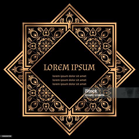 럭셔리 로얄 패턴 타일 벡터 프레임 민족 아라베스크 라벨 필리그리 플로럴 디자인 검은색에 대한 스톡 벡터 아트 및 기타 이미지 검은색 금색 동아시아 문화 Istock