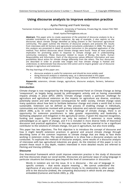 Pdf Using Discourse Analysis To Improve Extension Practice