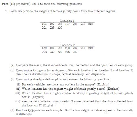Solved Use R To Solve The Following Problems Below We Chegg