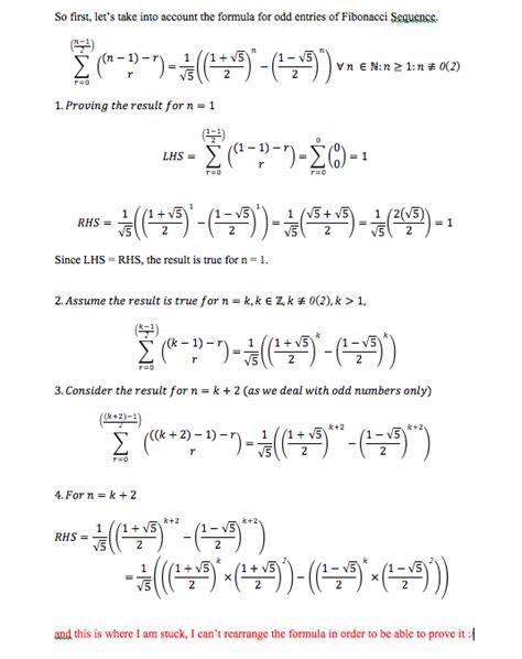 Fibonacci Sequence Formula Proof Ersshery