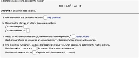 Solved In The Following Questions Consider The Function Chegg
