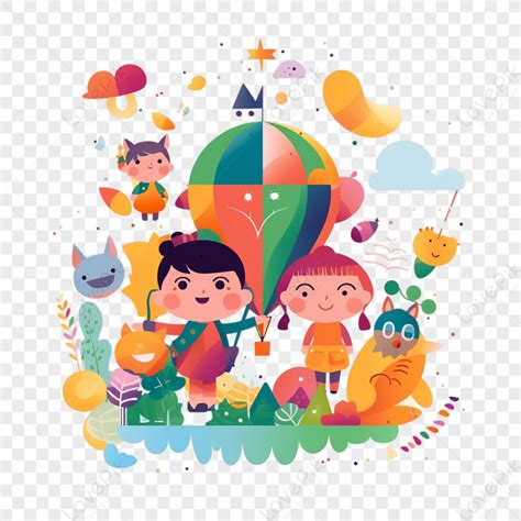 어린이 날 만화 어린이 삽화장난감풍선토이