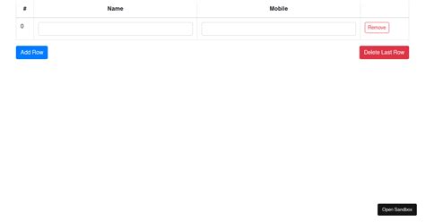 dynamic rows codesandbox