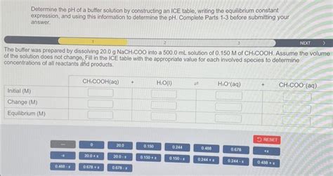 Solved Determine The PH Of A Buffer Solution By Constructing Chegg Com