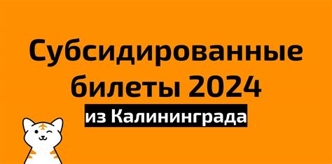 Субсидированные билеты из Калининграда на 2024