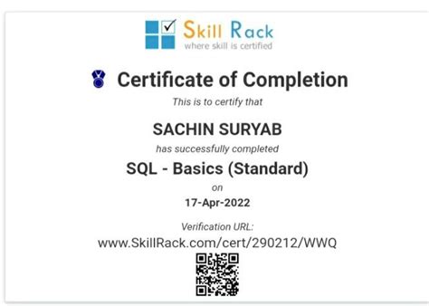 sachin surya b on linkedin skillrack completed sql