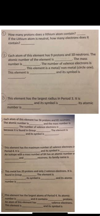 Solved How Many Protons Does A Lithium Atom Contain If The Chegg Com