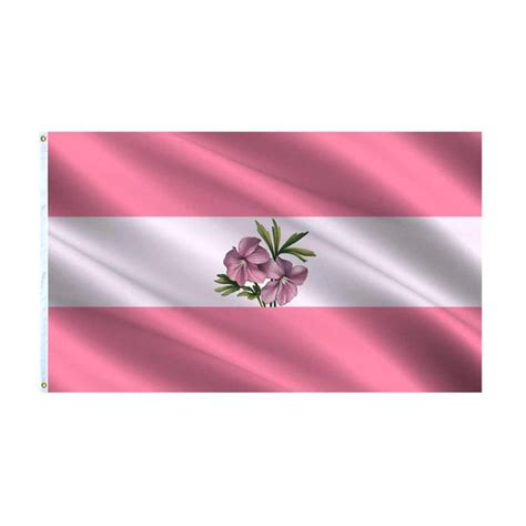 Original Sapphic Flower Flag Pink White Pride Flag Globe Flags