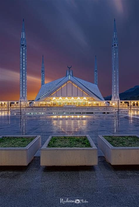 Beautiful Mosque Architecture Pinterest Faisal Mosque Night View