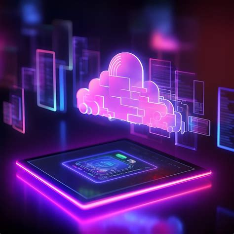 Premium Ai Image Cloud Data Storage Cloud Computing And Data Transfer