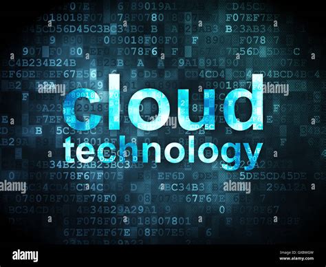 cloud networking concept cloud technology on digital background stock