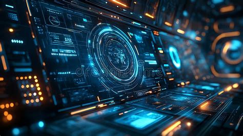 Futuristic Technology Interface Displaying Data Information System