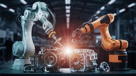 Premium Photo Industrial Robotic Welding And Robotic 3d Scan Working