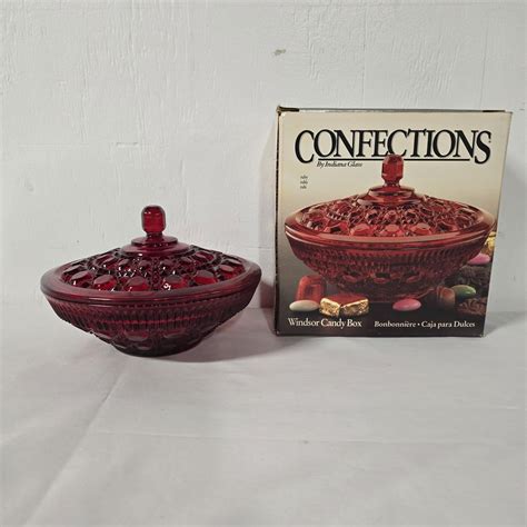 Vintage Ruby Candy Dish Handd Auction