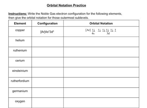 Orbital Notation Lesson Bundle Notes Worksheet By Elemental Excellence