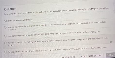 solved question determine the type il error if the null