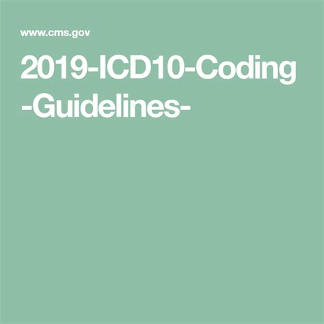 2019 icd10 coding guidelines