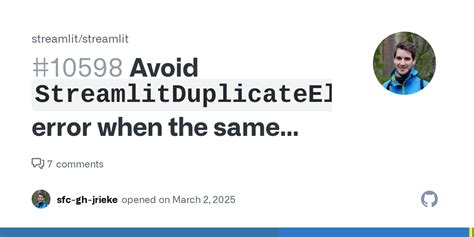 Avoid `streamlitduplicateelementid` Error When The Same Widget Is In The Main Area And Sidebar