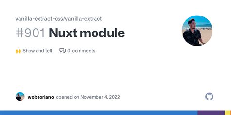 Nuxt Module Vanilla Extract Css Vanilla Extract Discussion 901