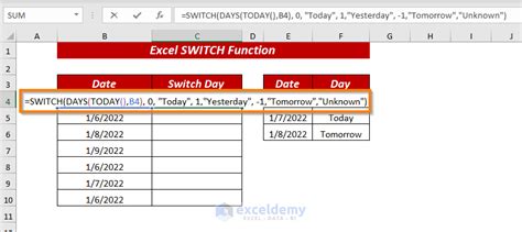 Excel Switch Function With Examples And Formula 12172023
