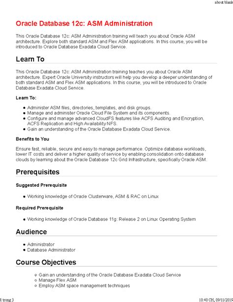 12c Asm Administration Explore Both Standard Asm And Flex Asm Applications In This Course