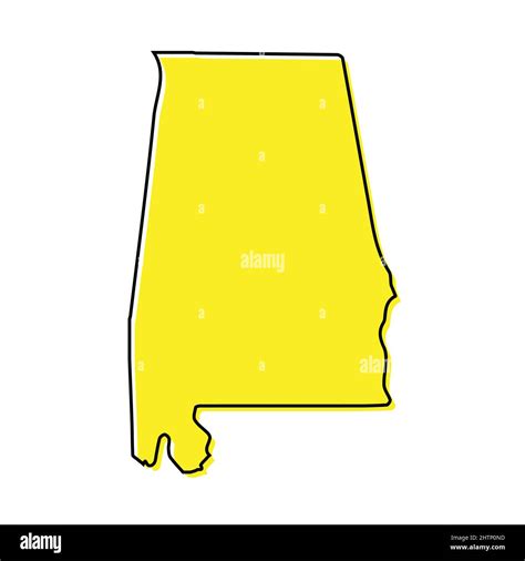 Simple Outline Map Of Alabama Is A State Of United States Stylized