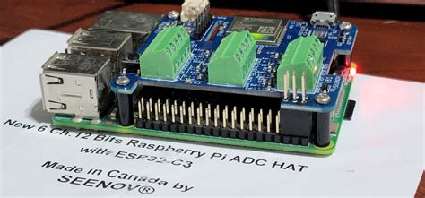 Seenov Raspberry Pi 6 通道 12 位元類比數位 Adc輸入 1v 至 ±12vadc 適用於 Pi 或任何啟用 Wifi 的裝置內建