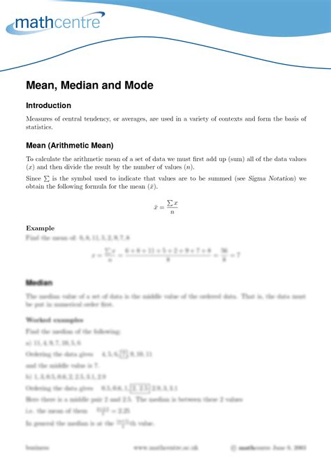 SOLUTION Mean Median Mode Studypool