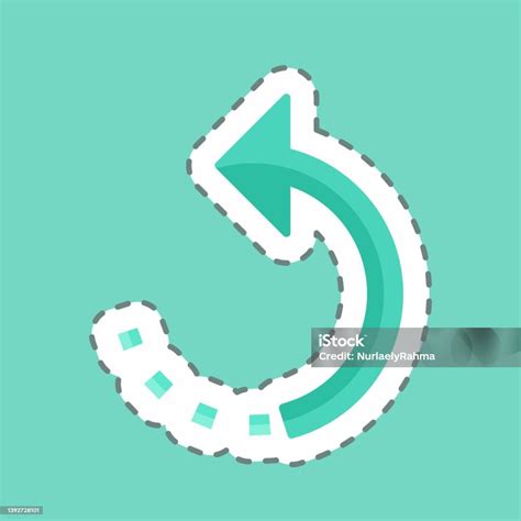 스티커 선 컷 왼쪽으로 회전합니다 사진 편집 기호에 적합합니다 편집 가능한 간단한 디자인 디자인 템플릿 벡터 간단한 기호 그림