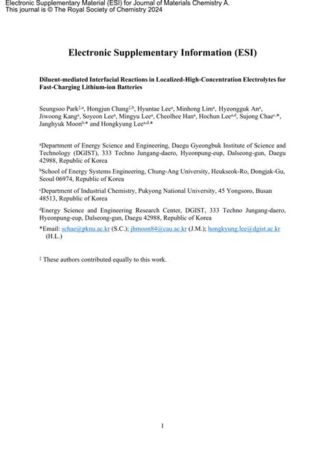 Pdf Diluent Mediated Interfacial Reactions In Localized High Concentration Electrolytes For