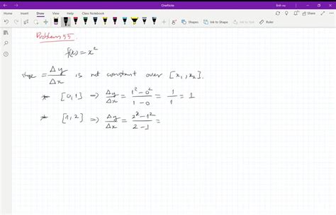 Solved Show That Δy Δx For The Function F X X 2 Over The Interval [x1 X2] Is Not A Constant