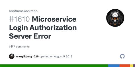 Microservice Login Authorization Server Error · Issue 1610