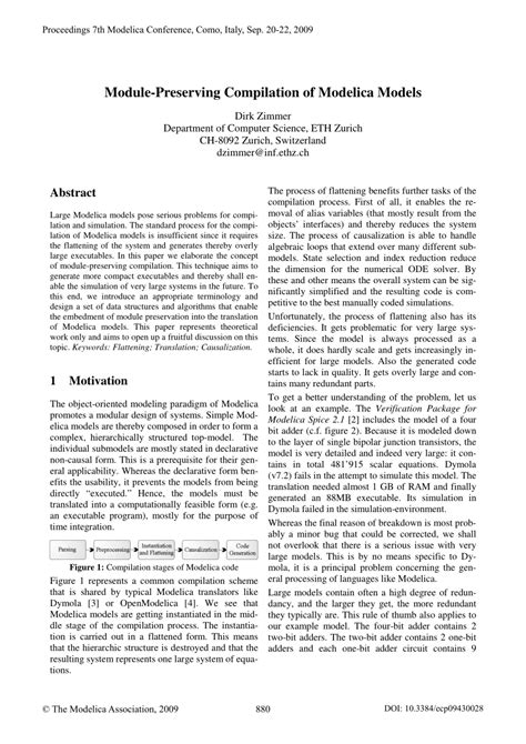 Pdf Module Preserving Compilation Of Modelica Models