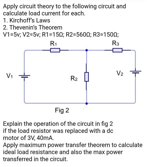 solved apply circuit theory to the following circuit and