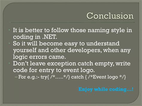 Naming Standards And Basic Rules In Net Coding Ppt Programming Languages Computing