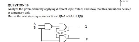 Solved QUESTION 10 Analyze The Given Circuit By Applying Chegg Com