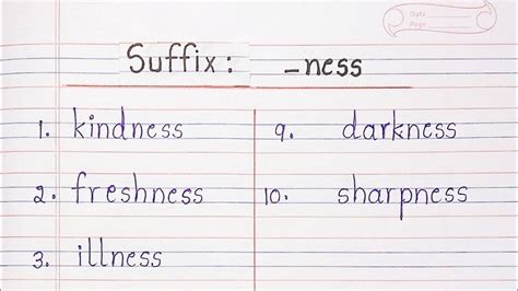 Suffix Ness Youtube