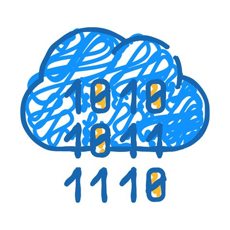 Programming Binary Code Cloud Storage Icon Doodle Illustration 49830783