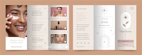 플랫 뷰티 살롱 브로셔 템플릿 무료 벡터