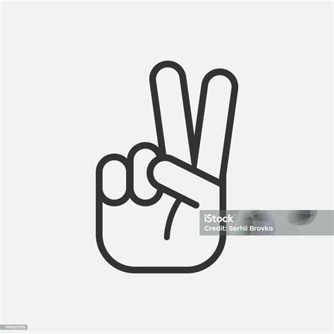 흰색 배경에 격리 된 평화 손 제스처 아이콘입니다 벡터 그림입니다 브이에 대한 스톡 벡터 아트 및 기타 이미지 브이 평화의