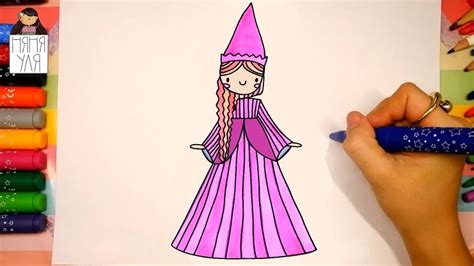 Как рисовать средневековую ПРИНЦЕССУ из сказки Няня Уля Уроки рисования для детей Youtube