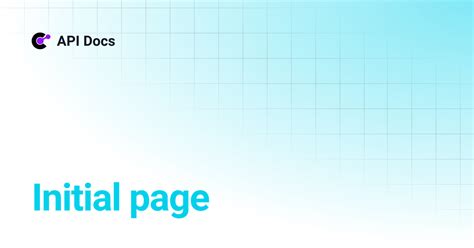 Initial Page Api Docs