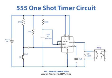 555 One Shot Timer With Relay At Output
