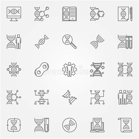 Genetics Outline Horizontal Frame Vector Science Illustration Stock Vector Illustration Of