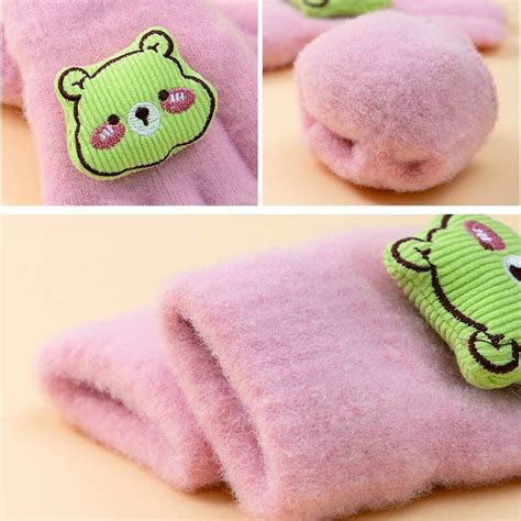 Badu Bg Анимационно мече Плюшени бебешки ръкавици Топли есенни зимни детски момичета Момчета