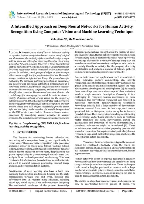 A Intensified Approach On Deep Neural Networks For Human Activity Recognition Using Computer